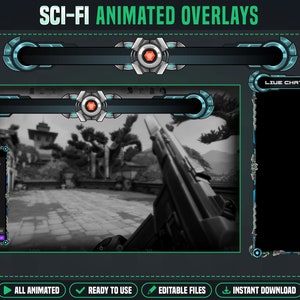 Sci-fi Technology Stream Overlay Package | Sci-fi Twitch Overlay ...