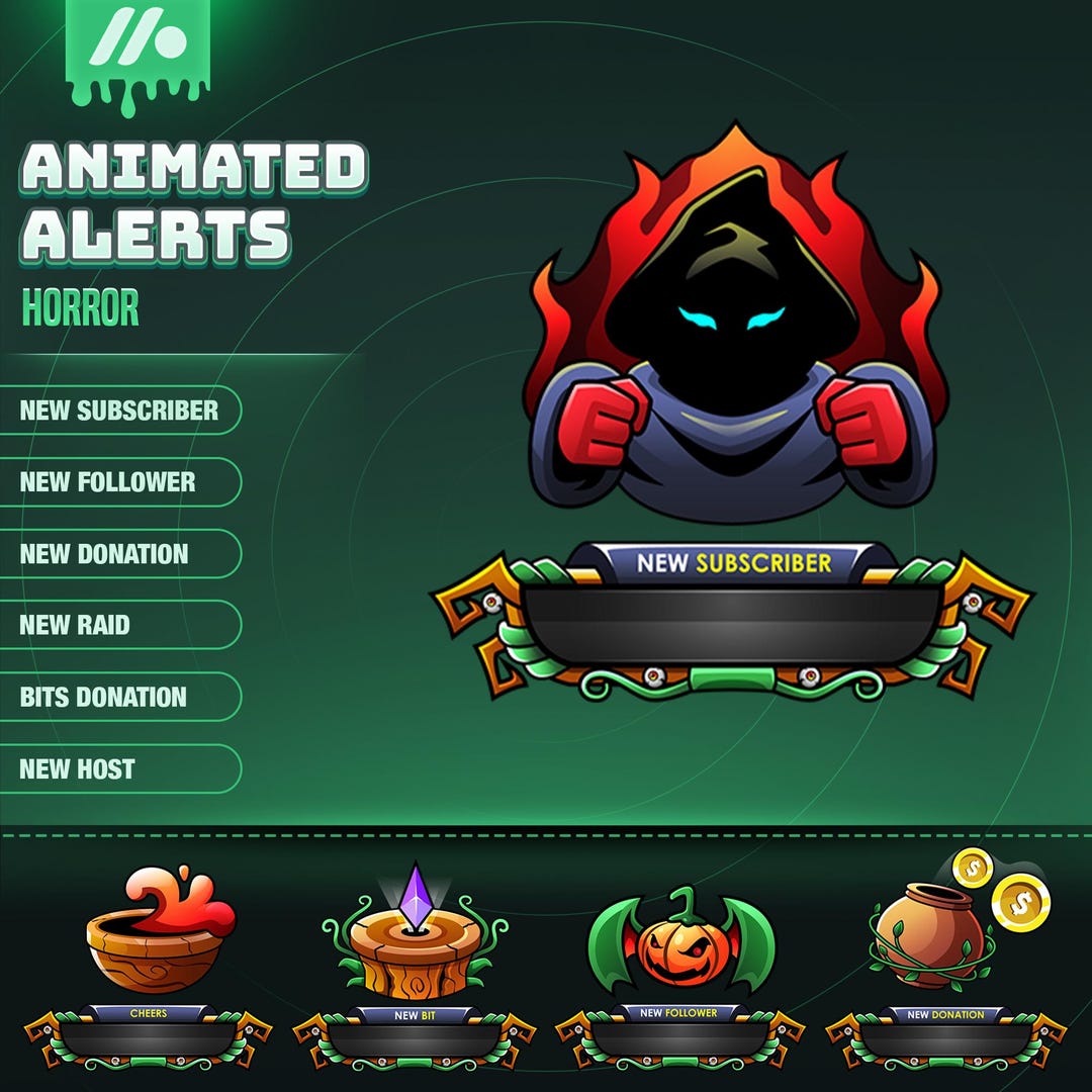 Horror Theme Twitch Alert Premade Twitch Alert Stream Alerts for Twitch ...