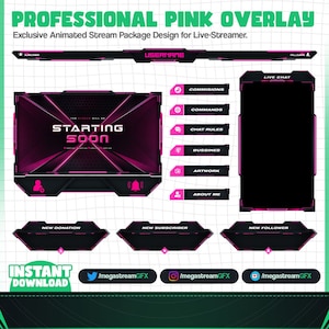 Professional Pink Stream Overlay I Twitch Overlay I Twitch - Etsy