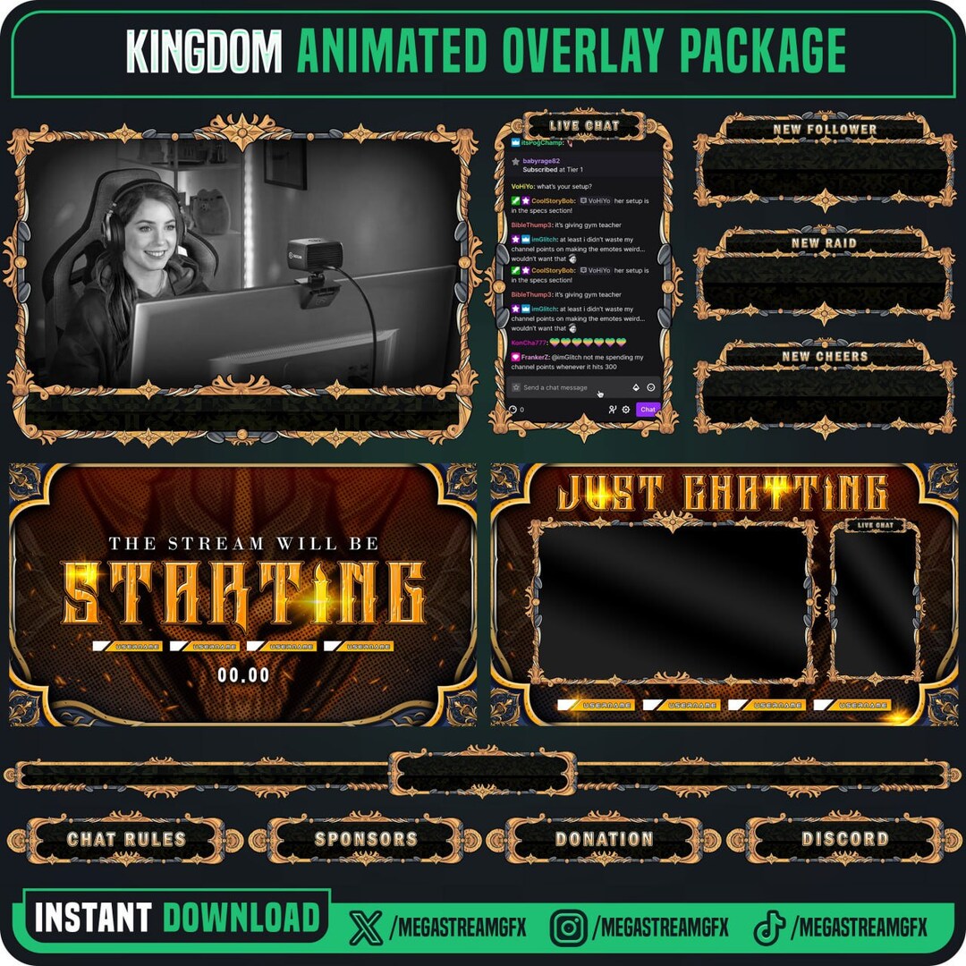 Kingdom Stream Overlay Package | Kingdom Twitch Package | Kingdom Kick ...