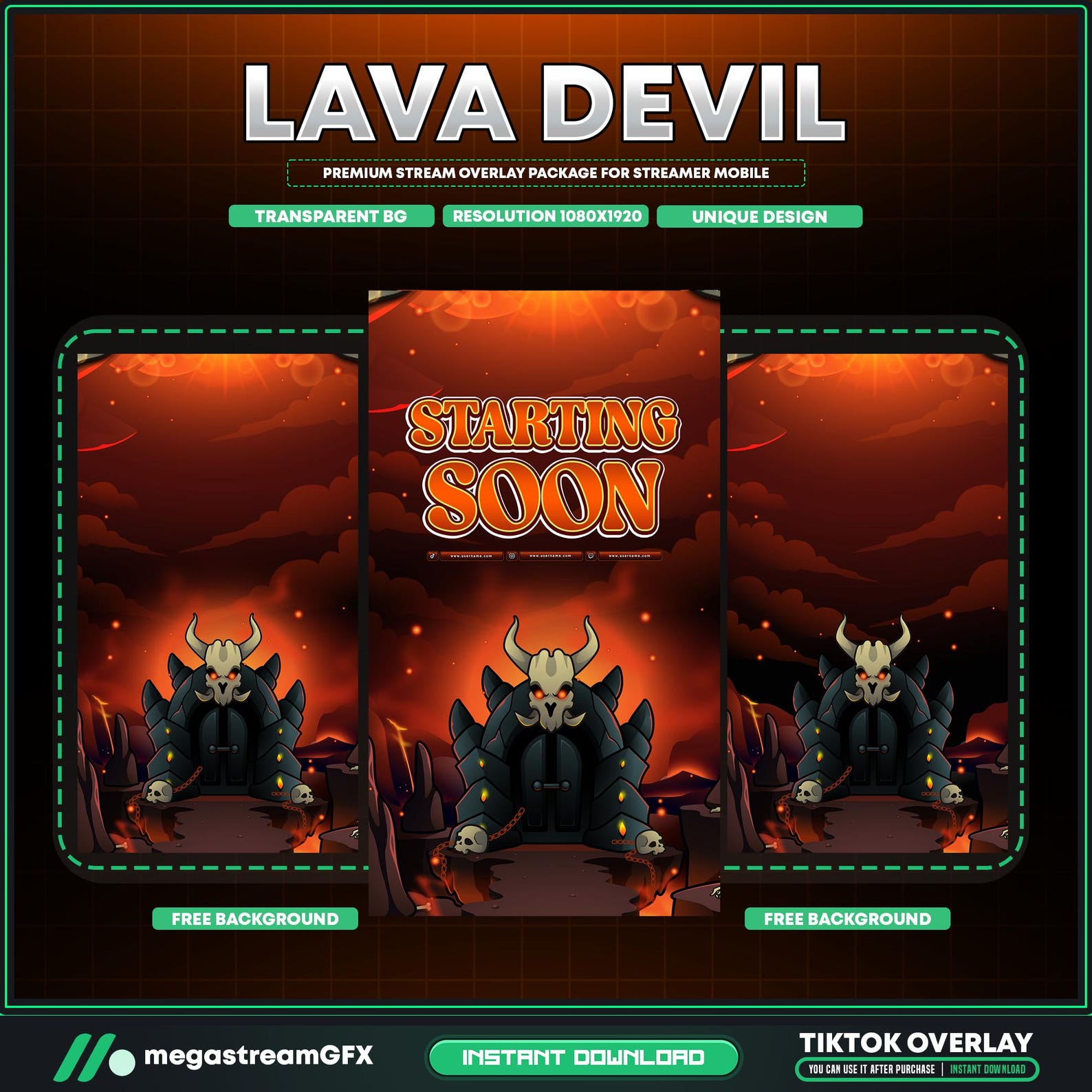 Tiktok Overlay With Demonic, Creepy, Satanic, Red Color Theme Devil ...