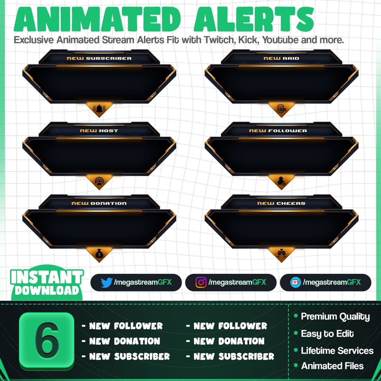 Professional GOLD Stream Overlay I Twitch Overlay I Twitch - Etsy