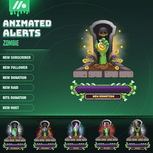 Zombie Alert Pack Horror Theme Alert Premade Twitch Alert Stream Alerts ...