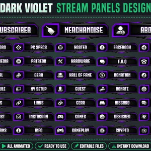 Professional Violet Overlay Clean Overlay Twitch Overlay stream Package ...