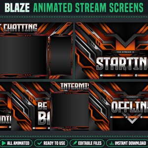 Professional Orange Overlay Clean Stream Overlays Package for Twitch ...