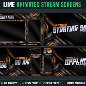 Orange Stream Package Twitch Overlay I Twitch Panels I Twitch Alert I ...