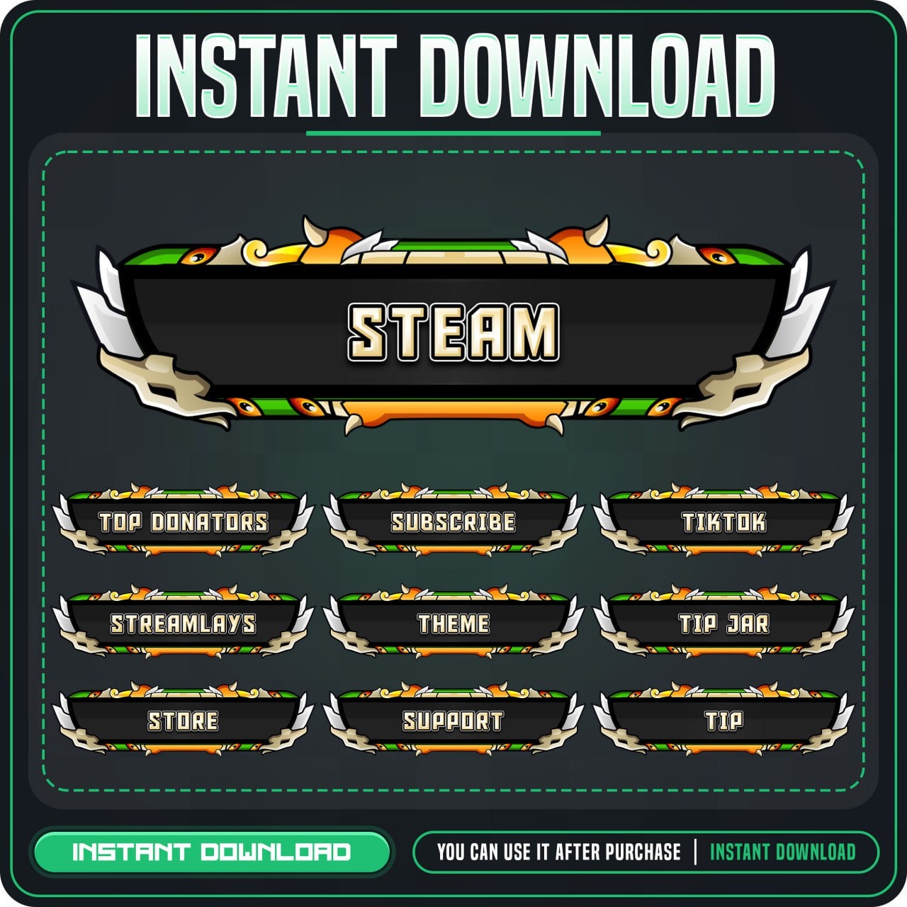 50x Kingdom Theme Panels | Twitch Panels | Customize Text Twitch Panels ...