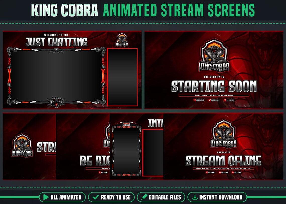 King Cobra Stream Overlay Pack - Thematic Overlay - Animal Overlay ...