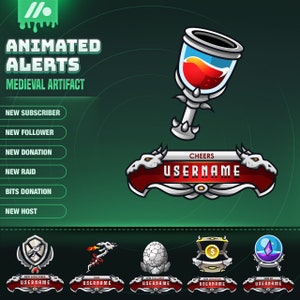 Gray Artifact Theme Alert Pack Medieval Theme Alert Premade Twitch ...