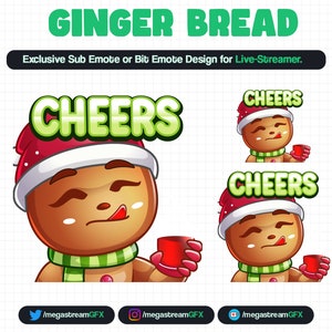 10x Ginger Bread Emotes for Twitch Christmas Twitch Emotes Youtube ...