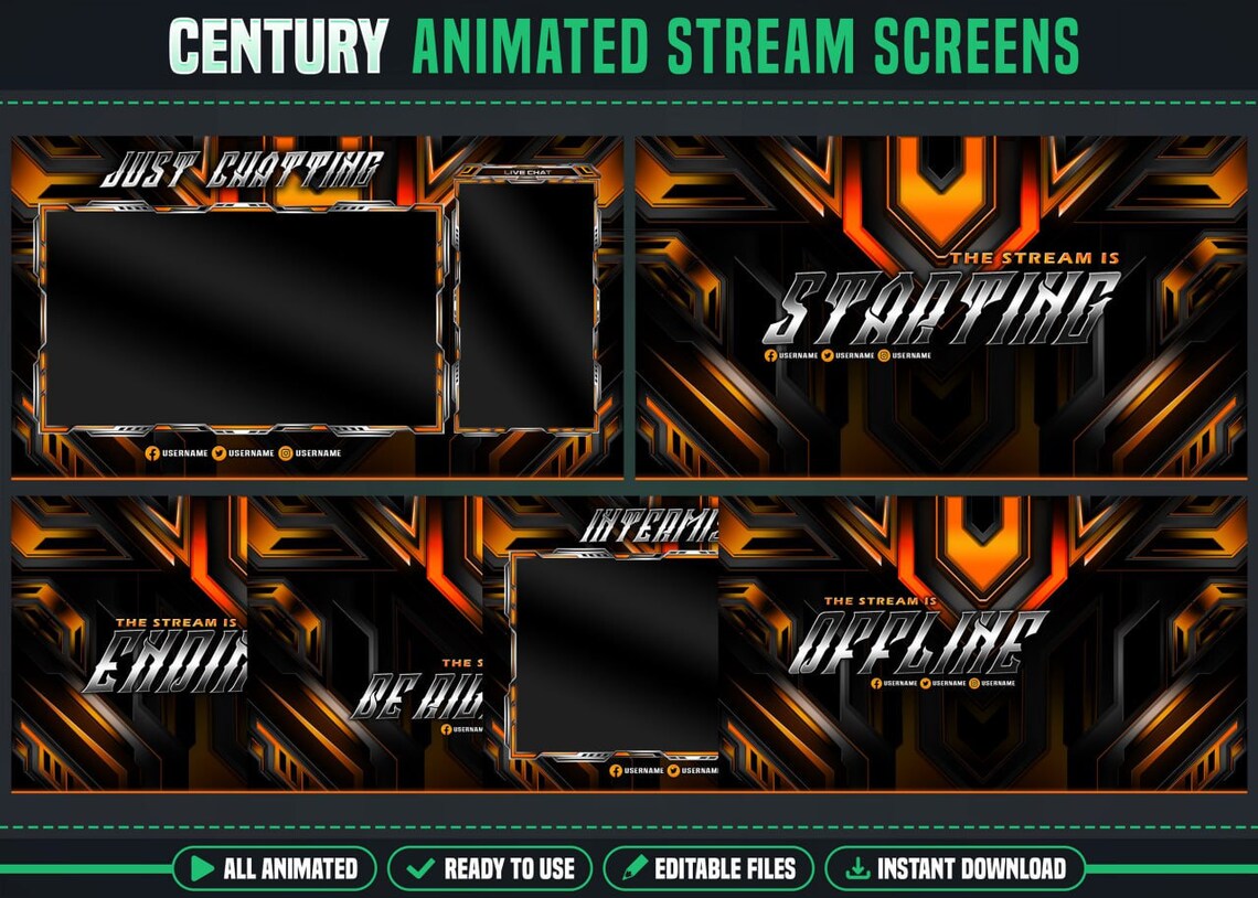 Professional Orange Overlay for Stream Orange Theme Overlay Clean ...