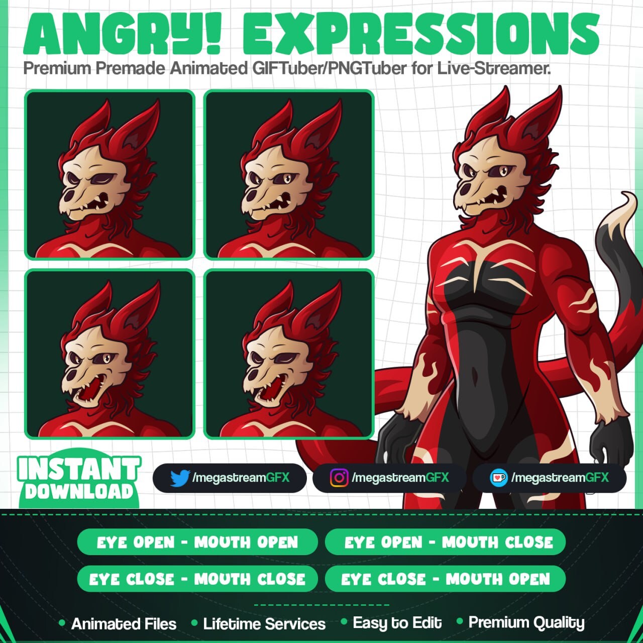 Furry Animal Bone Pngtuber & Giftuber Model Furry Pngtuber Animal ...