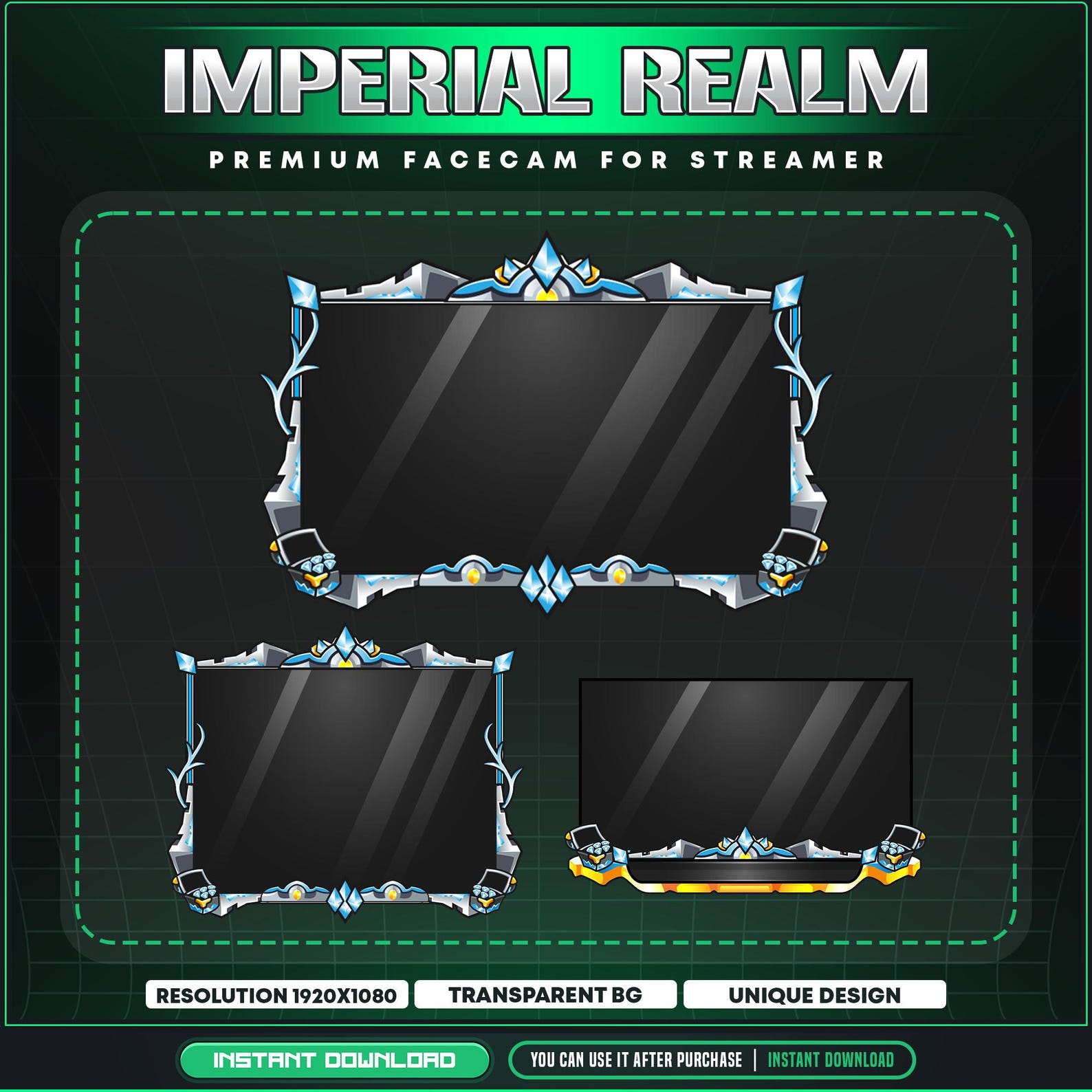 Facecam Gray Castle Webcam With Kingdom Theme for Streaming, Live ...