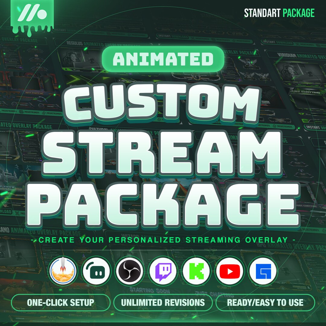 Custom Animated Stream Package for Twitch, Youtube or Kick | Alerts ...