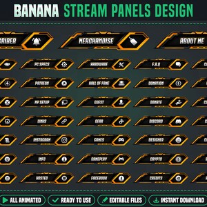 Professional Yellow Overlay Clean Stream Overlays Package for Twitch ...