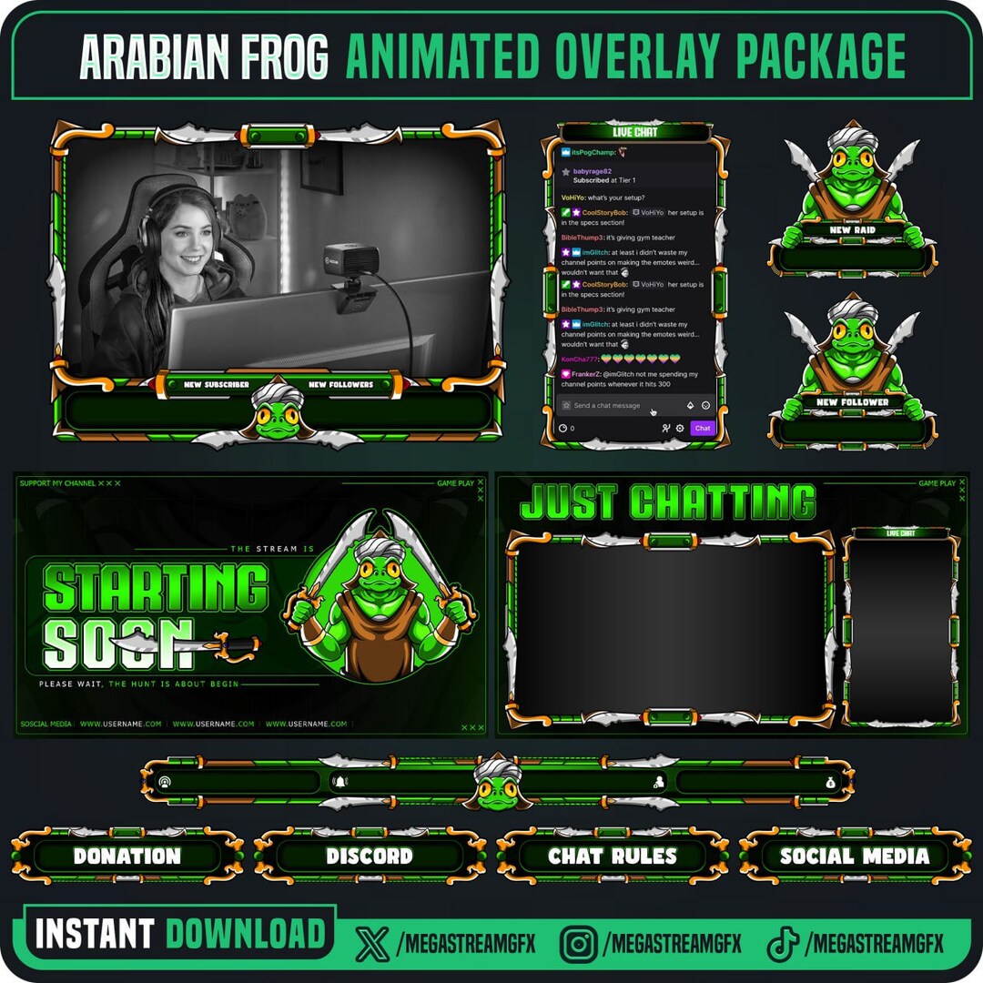 Stream Overlay Package | Arabian Frog Stream Overlay | Thematic Gamer ...