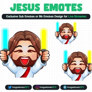 10x Jesus Emotes for Twitch Christmas Theme Emotes Youtube Emotes ...