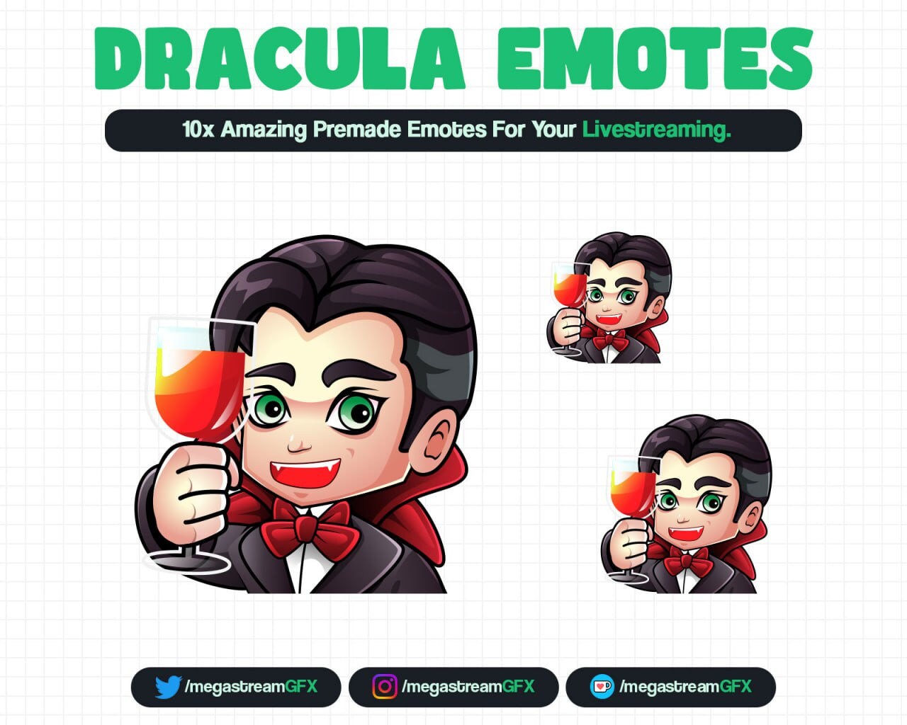 10x Dracula Twitch Emotes Horror Emotes Halloween Twitch - Etsy