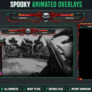 House Haunted Stream Overlay Package Horror Twitch Overlay Twitch ...