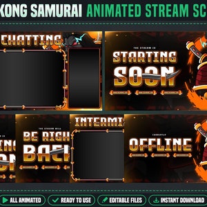 King Kong Samurai Overlay Ape Stream Overlays Overlay for Twitch ...