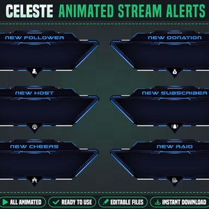 Professional Cyan Stream Overlay I Twitch Overlay I Twitch Panels I ...