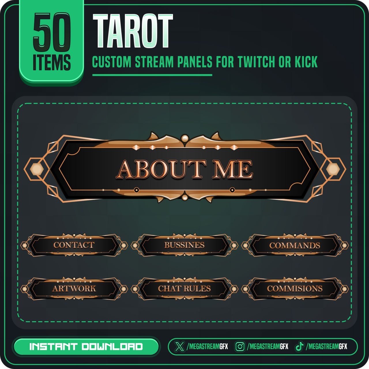 Magician Tarot Theme Panels tarot Twitch Panels Twitch Panel Customize ...