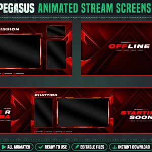 RED Streaming Overlay Twitch Overlay I Twitch Panels I Twitch Alert I ...
