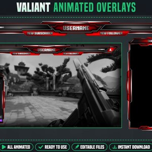 Red Stream Overlay Pack Red Overlay Overlay for Twitch/discord/youtube ...