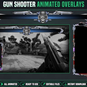 Gun Shooter Stream Overlay Package Gun Shooter Twitch Overlay Twitch ...