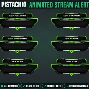 GREEN Clean Overlay Pack for Twitch, Youtube | Green Overlay Stream ...
