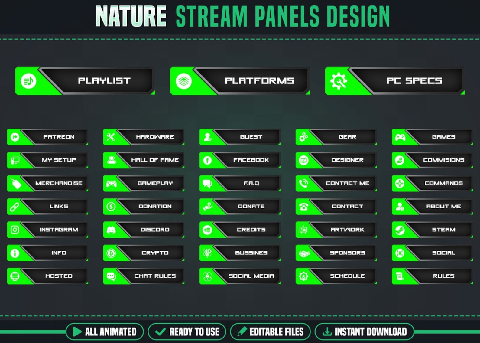 Nature Streaming Overlay Twitch Overlay I Twitch Panels I - Etsy
