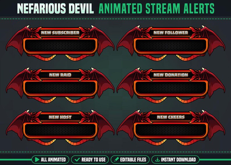 Red Devil Stream Overlay Package Stream Overlay in Horror, Devilish ...