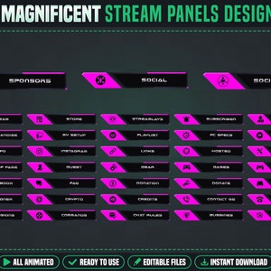 Pink Streaming Overlay | Twitch Overlay I Twitch Panels I Twitch Alert ...