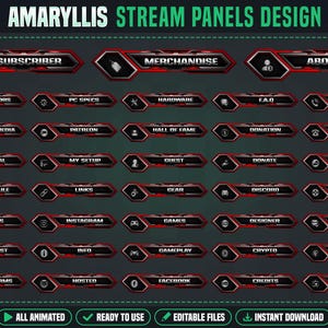 Stream Overlay Package Red Clean Stream Overlays for Twitch, Youtube ...