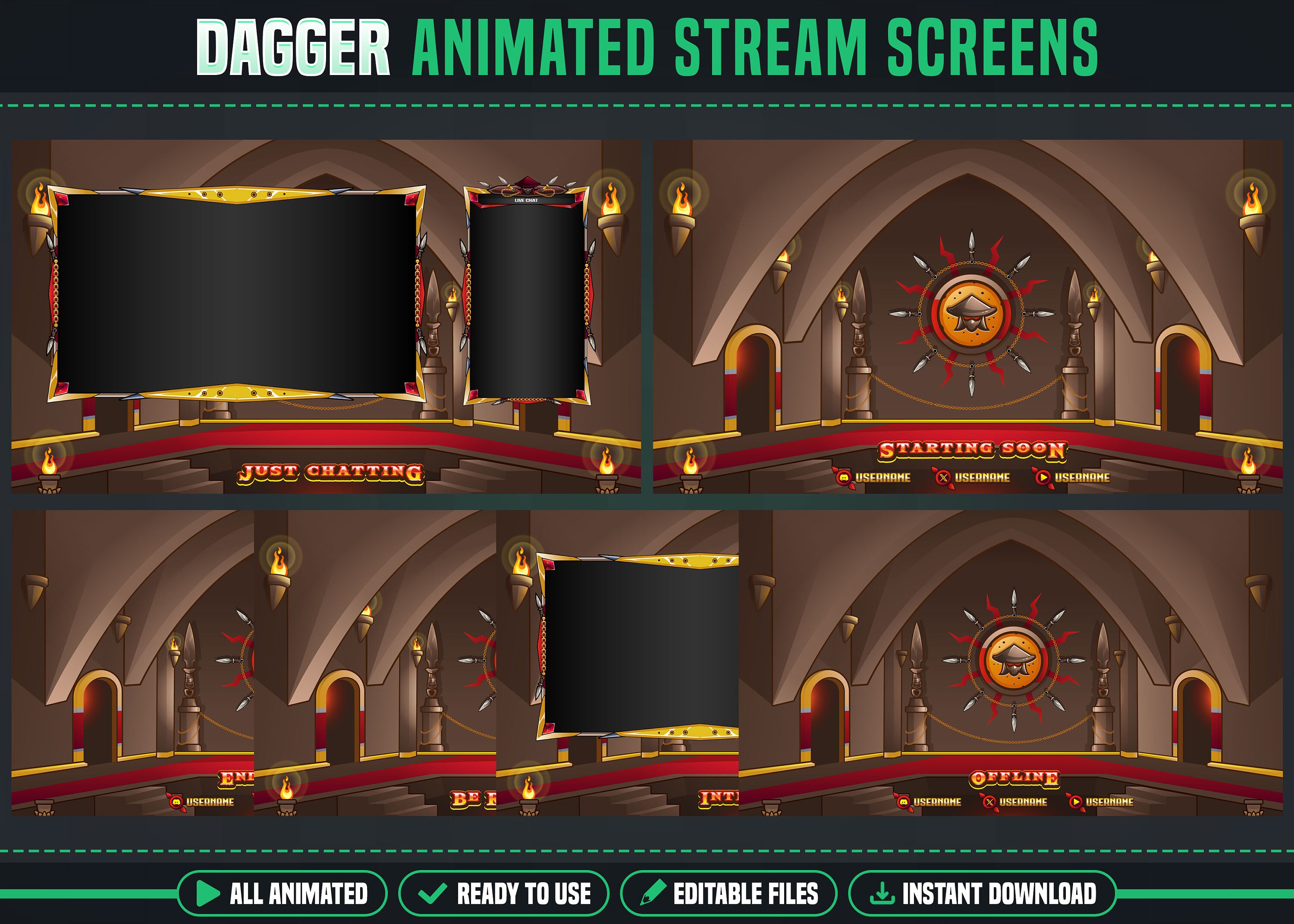 Stream Overlay Package Ninja Overlay Design Thematic Gamer Room ...