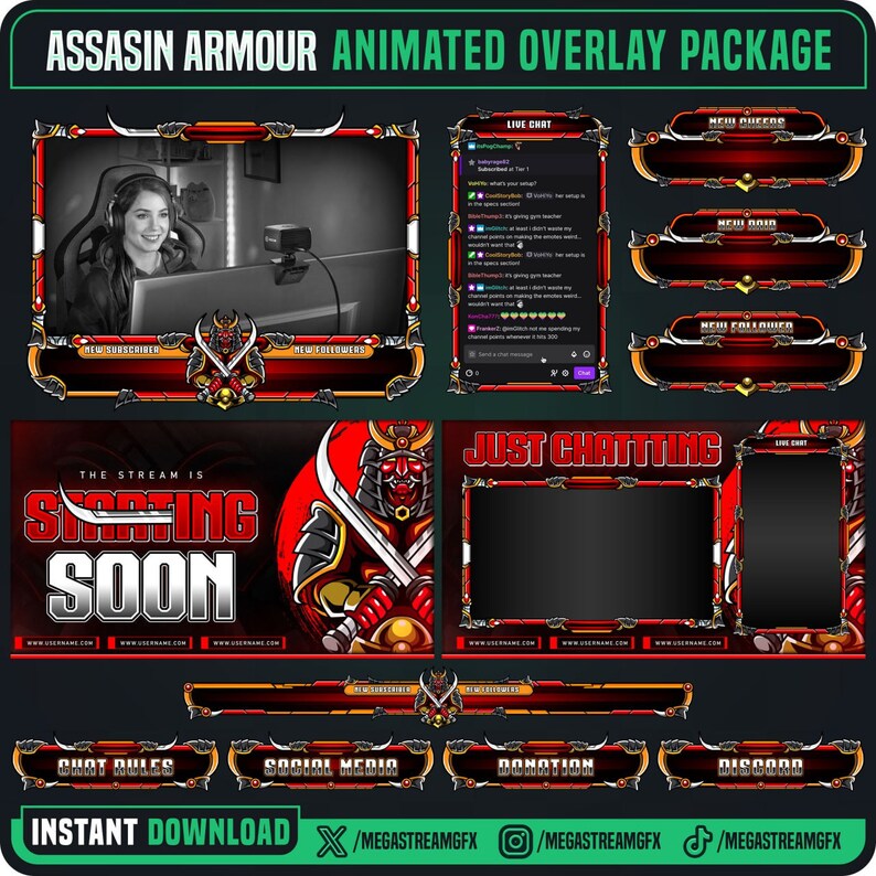 Assasin Armour Twitch Overlay Overlay Display Overlay for Twitch ...