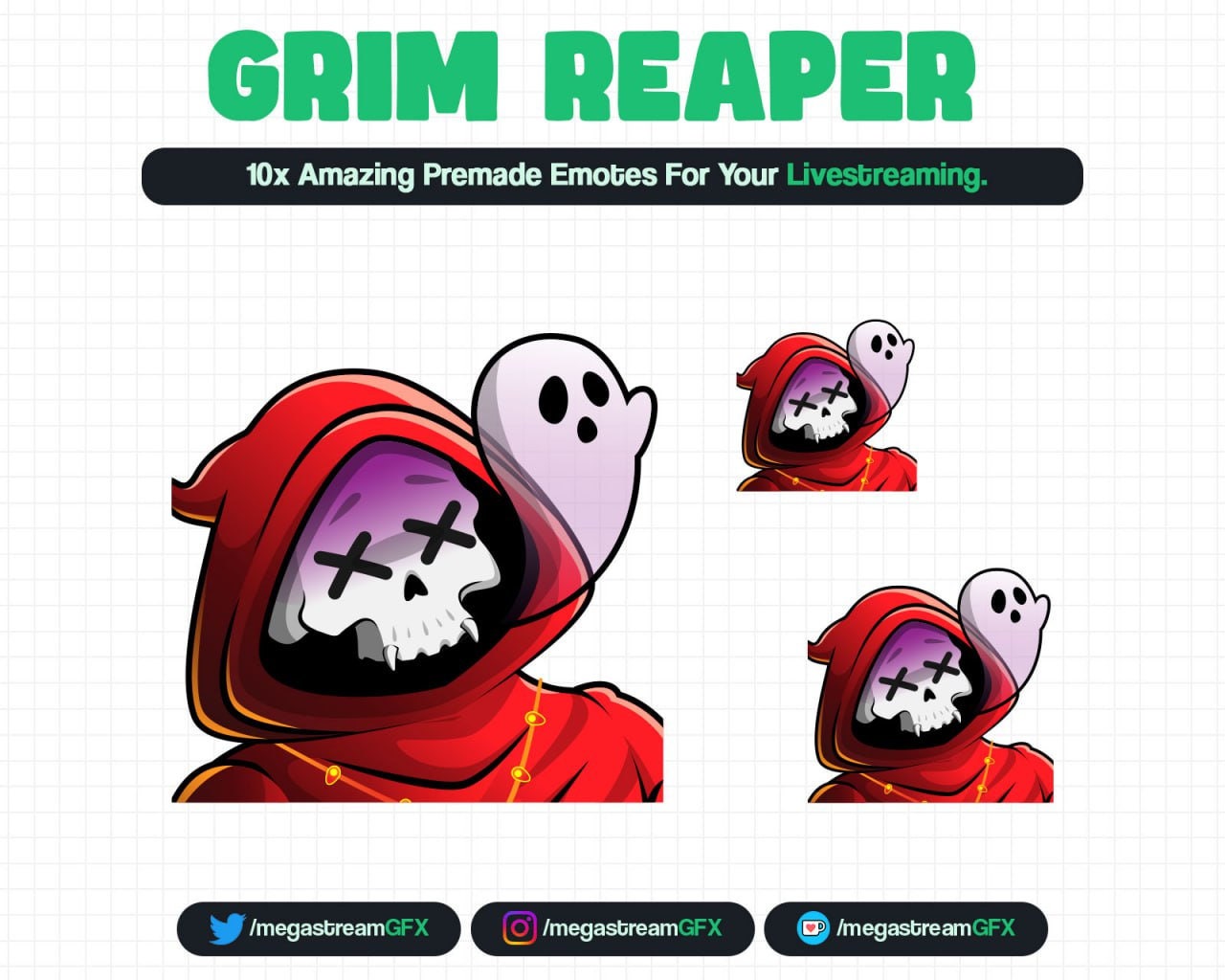 10x Grim Reaper Twitch Emotes Horror Emotes Halloween Twitch Discord ...