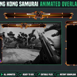 King Kong Samurai Overlay Ape Stream Overlays Overlay for Twitch ...