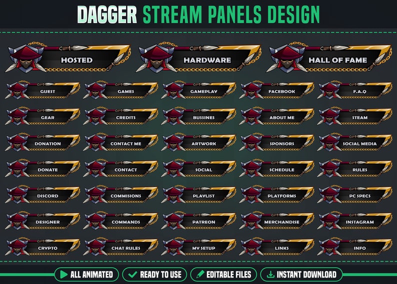 Stream Overlay Package Ninja Overlay Design Thematic Gamer Room ...