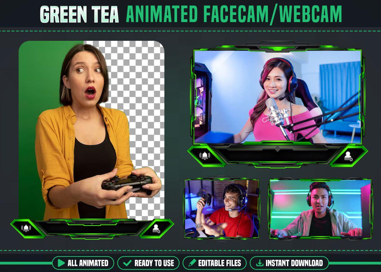 Green Theme Streaming Overlay Stream Overlays Package for Twitch ...