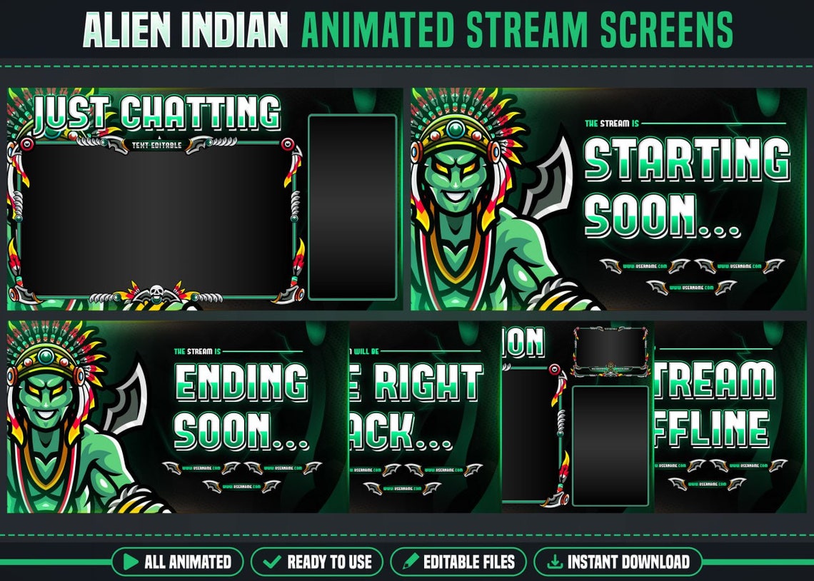 Alien Indian Stream Overlay Pack Eksklusif Overlays Overlay for Twitch ...