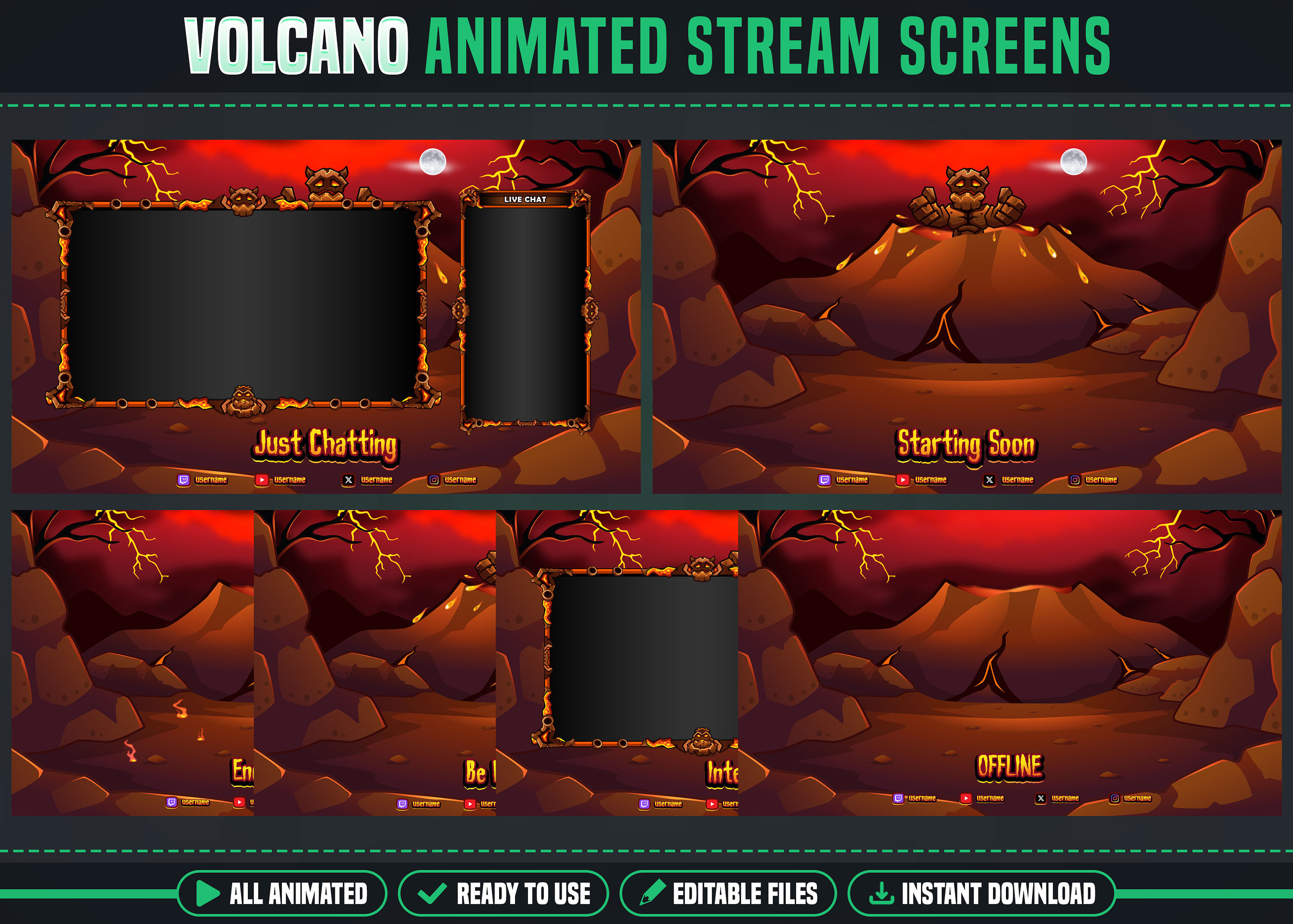 Volcano Magma Stream Overlay Package - Thematic Overlay - Overlay for ...
