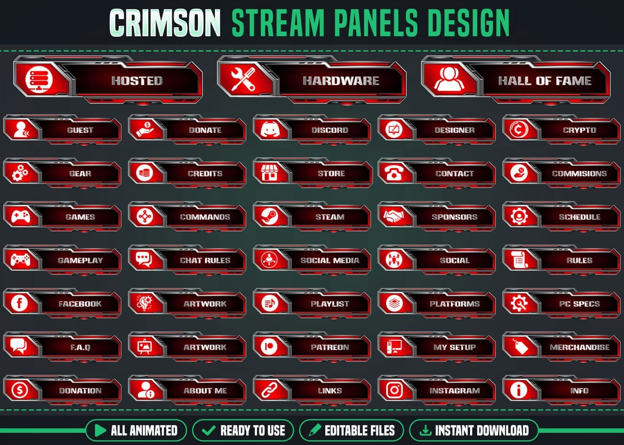 Professional Red Overlay for Stream Red Theme Overlay Clean Overlay ...