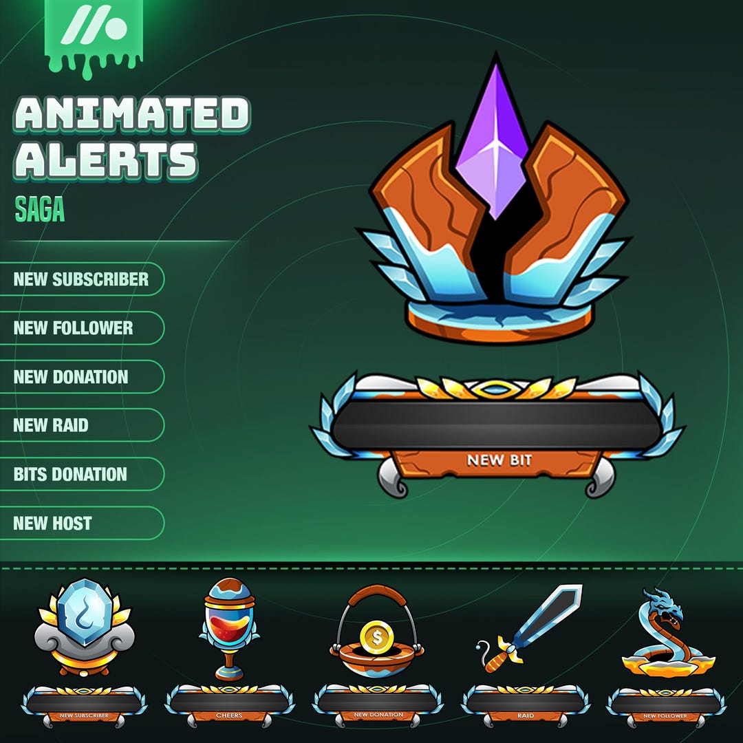 Mythic Theme Stream Alert Premade Twitch Alert Stream Alerts for Twitch ...