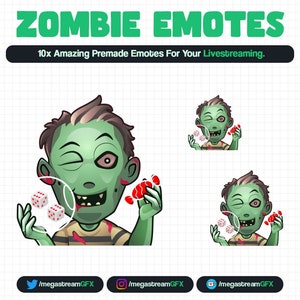 10x Zombie Twitch Emotes Horror Emotes Halloween Twitch Discord Emotes ...