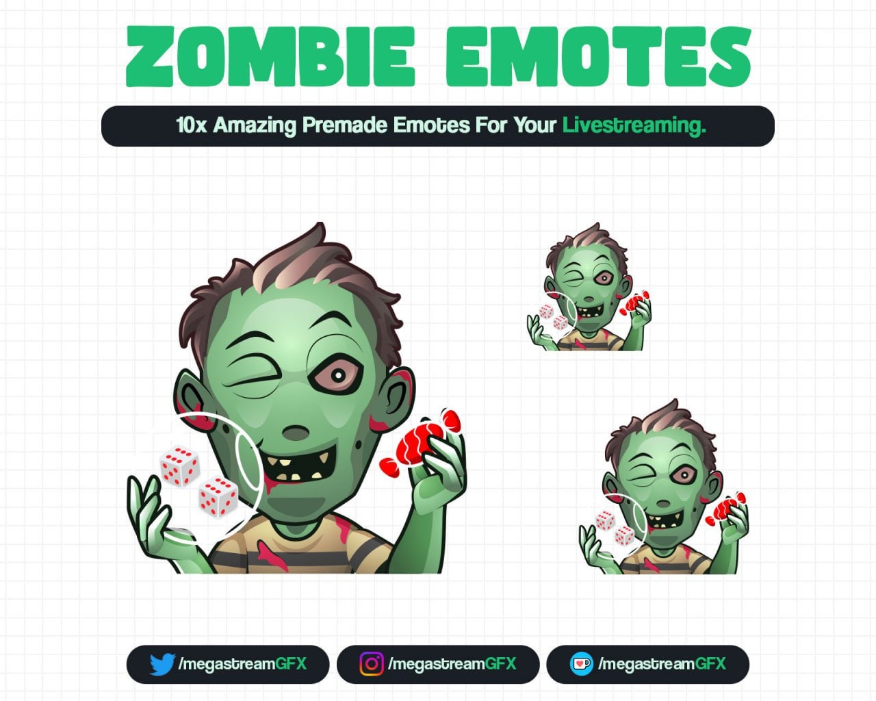 10x Zombie Twitch Emotes Horror Emotes Halloween Twitch - Etsy