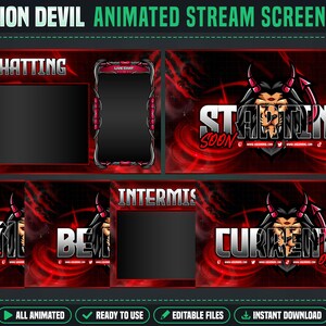 Lion Devil Overlay Pack | Overlay Esport | Red Stream Overlay | Custom ...