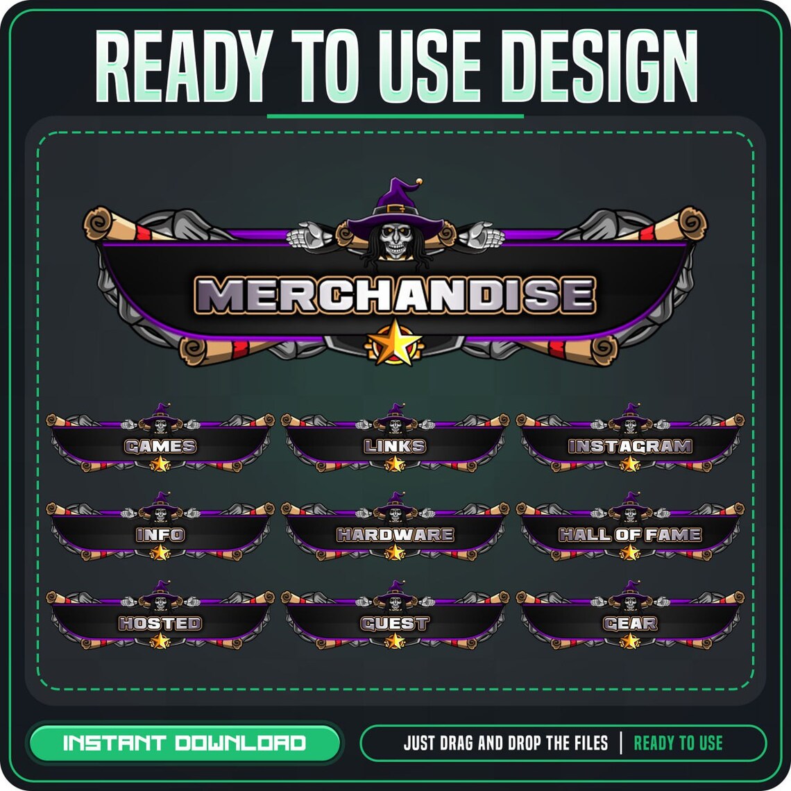 50x With Skull Panels Horror Twitch Panels Customize Text Twitch Panels ...