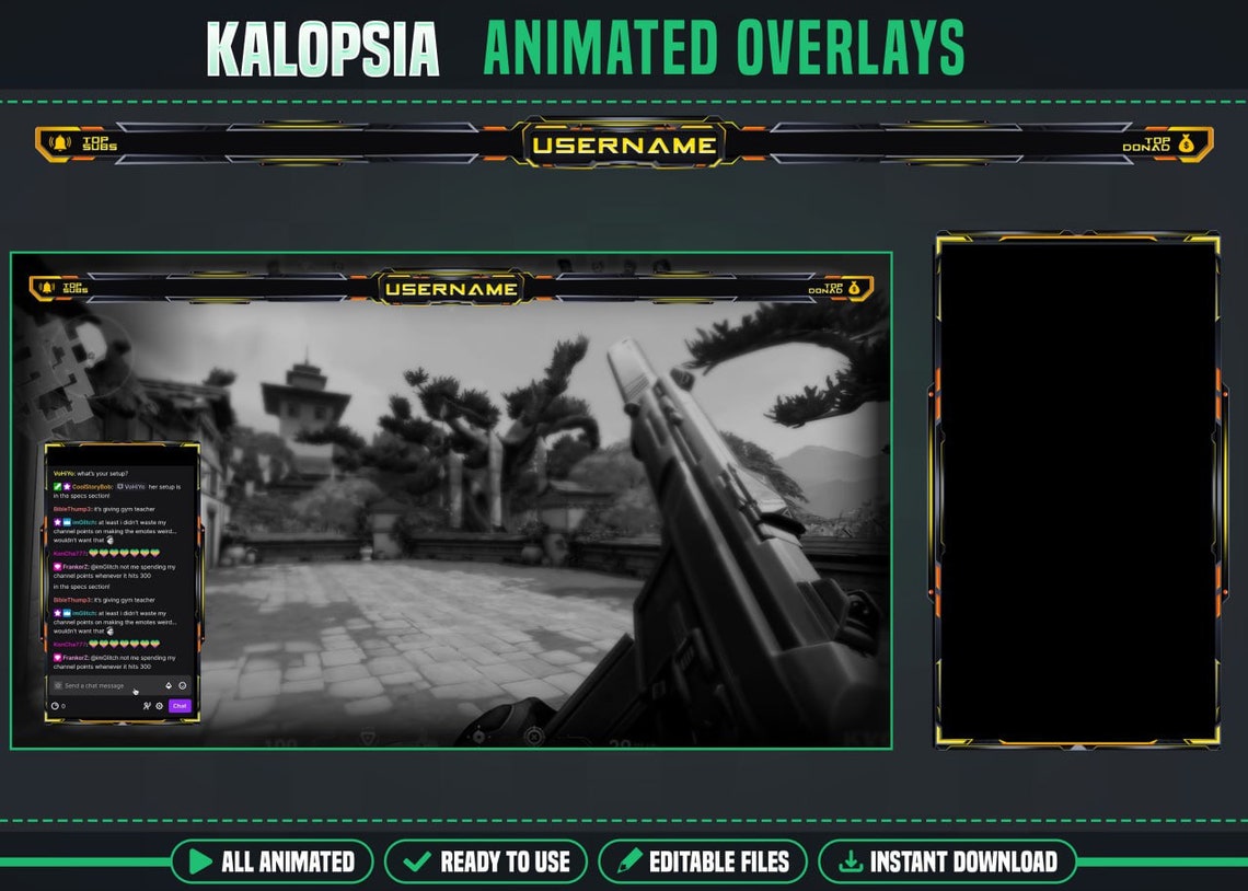 Professional Yellow Stream Overlay I Twitch Overlay I Twitch Panels I ...