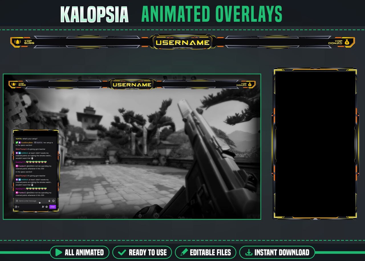 Professional Yellow Stream Overlay I Twitch Overlay I Twitch Panels I ...
